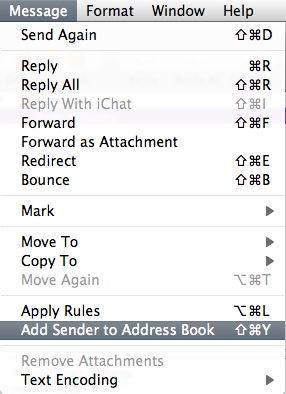 Steps for Adding Addresses to Your Address Book